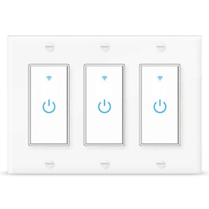 smart switch wifi light switch 3 gang wireless light switch compatible with alexa and google home