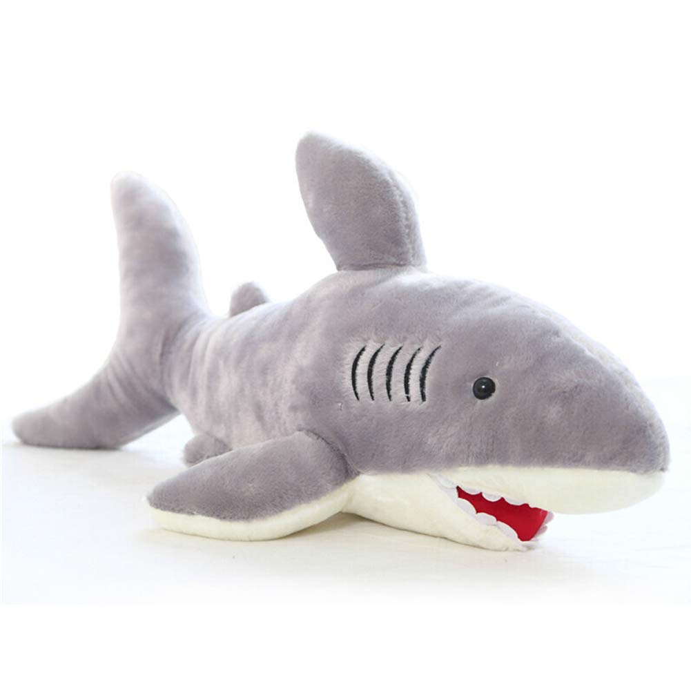 VSFNDB Stuffed Shark Animal Plush Toy 16 Inch Long Great White Animal Stuffed Plushies Super Soft Cute Cuddly Pillow Cushion Stuff Dolls Gifts for Children Kids Boys Girls Room Decor Bedtime, 16Inches