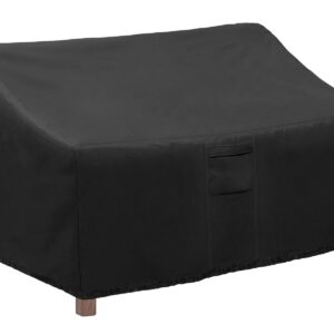 Taufey Patio Bench Loveseat Cover, Heavy Duty and 100% Waterproof Outdoor Sofa Cover, Lawn Patio Furniture Covers with Air Vent - Medium(Standard), Black