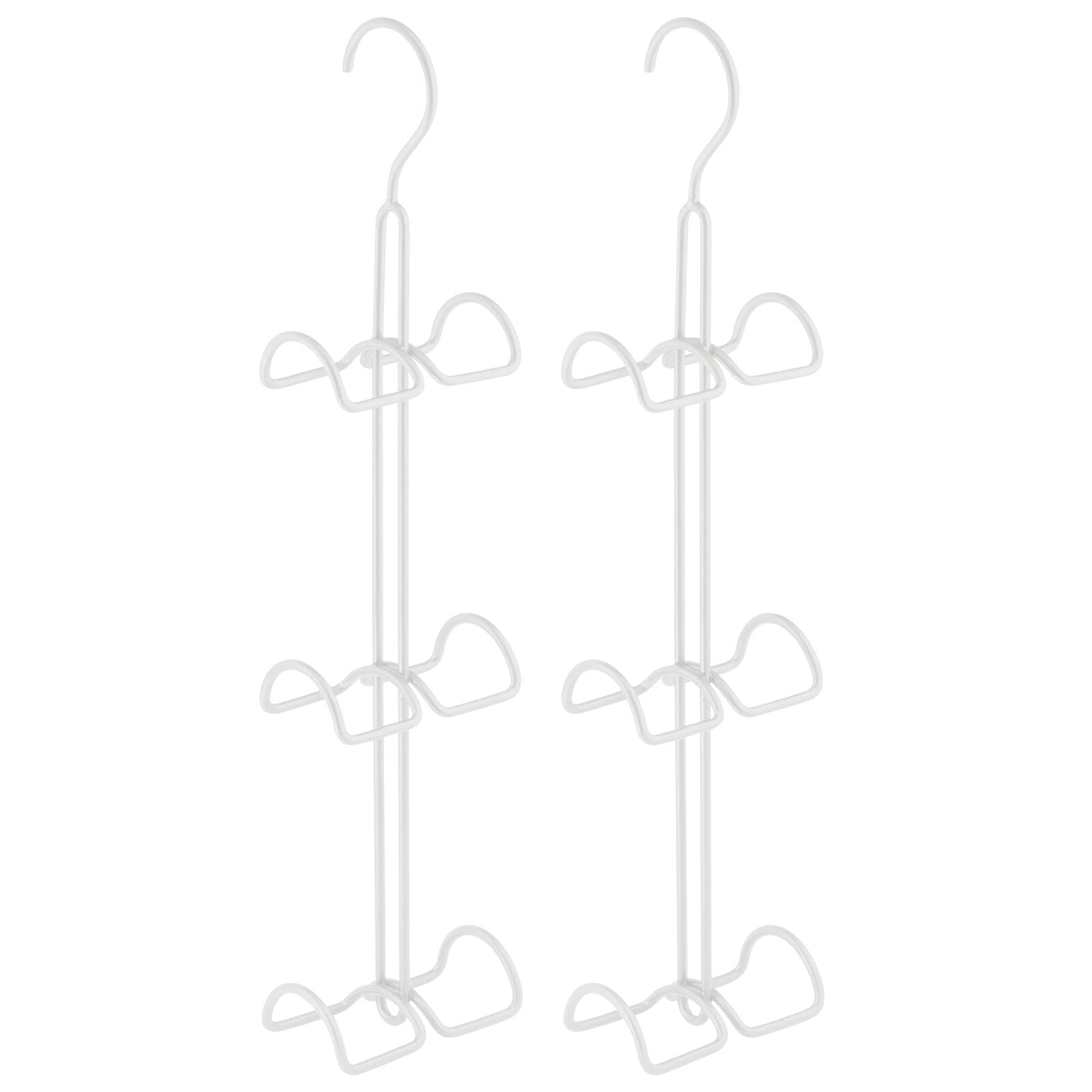 mDesign Metal Wire Over The Closet Rod Hanging Storage Organizer Hanger for Storing and Organizing Purses, Backpacks, Satchels, Crossovers, Handbags - 2 Pack - White