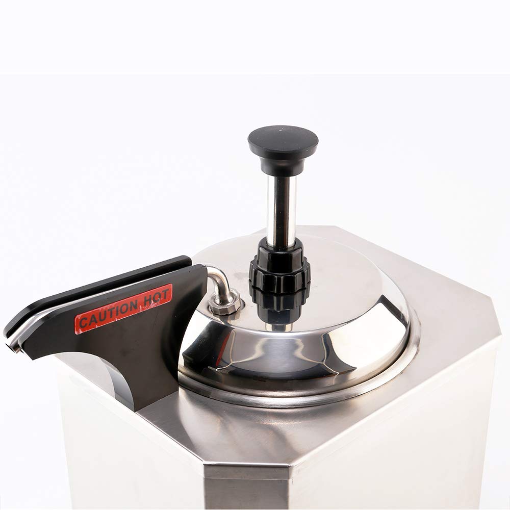 Li Bai Nacho Cheese Dispenser with Heated Spout Pump Commercial Chocolate Butter Dispenser Machine 2.6qt Capacity Auto Temperature Heated Control