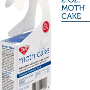 Enoz Moth Cakes – 8 Pack – Easily Hangs in Closets & Garment Bags – Kills Clothes Moths, Carpet Beetles, Eggs & Larvae – Treats 6.25 Cubic Feet