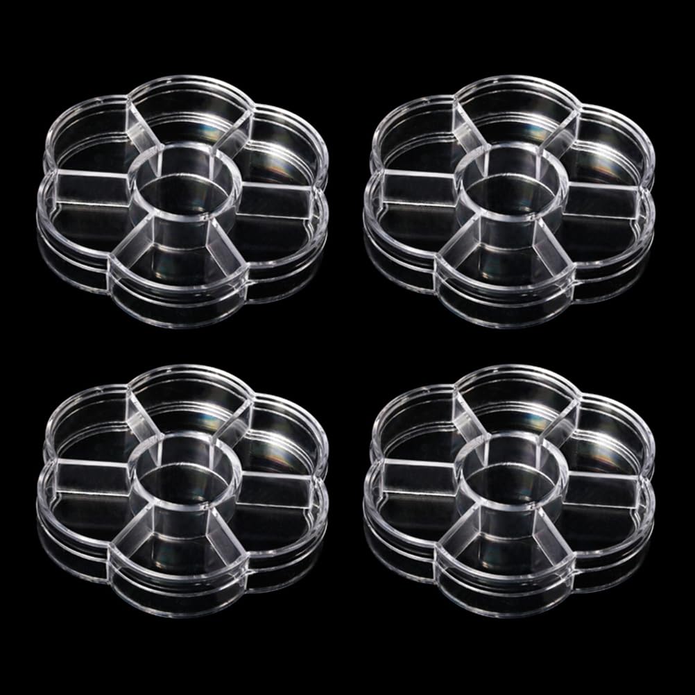 Women's Jewelry 4PCS 8 Grids Jewel Case Round Shape Transparent Plastic Organizer Jewelry Storage Container for Earrings Rings Girl Jewelry