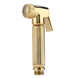 antique brass handheld bidet toilet sprayer kit, full pressure & leakproof, adjustable water flow, cleans baby cloth diapers easily, with complete accessories, brass color