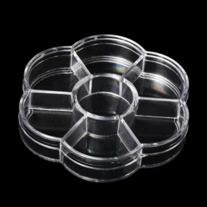 Women's Jewelry 4PCS 8 Grids Jewel Case Round Shape Transparent Plastic Organizer Jewelry Storage Container for Earrings Rings Girl Jewelry