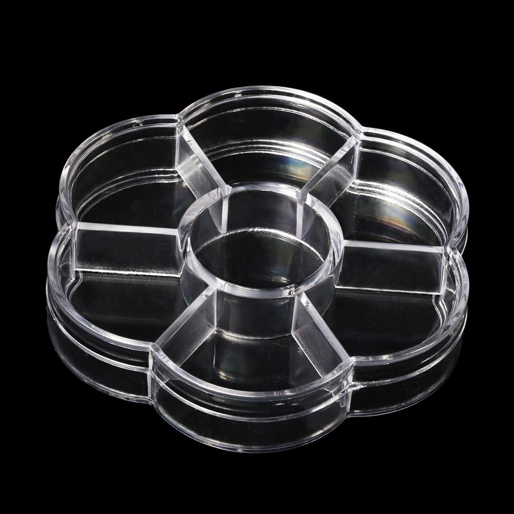 Women's Jewelry 4PCS 8 Grids Jewel Case Round Shape Transparent Plastic Organizer Jewelry Storage Container for Earrings Rings Girl Jewelry