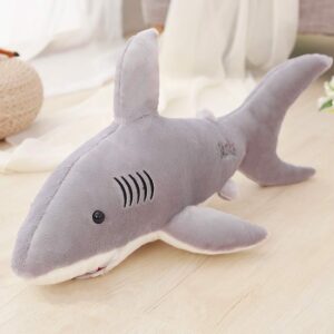 VSFNDB Stuffed Shark Animal Plush Toy 16 Inch Long Great White Animal Stuffed Plushies Super Soft Cute Cuddly Pillow Cushion Stuff Dolls Gifts for Children Kids Boys Girls Room Decor Bedtime, 16Inches