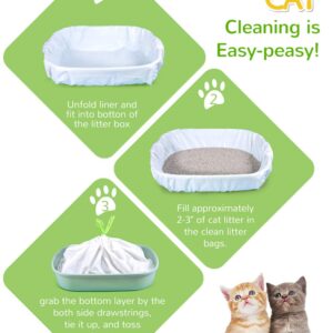 PETOCAT Cat Litter Liners Large, Jumbo Drawstring Extra Durable Pet Cat Pan Liners Extra-Thick Kitty Litter Box Bag-24 Count 36" x 19"