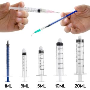 Glue Applicator Syringe with Blunt Tip Needle and Cap, for Liquid, Glue, Ink, Perfume, Lip Gloss Making