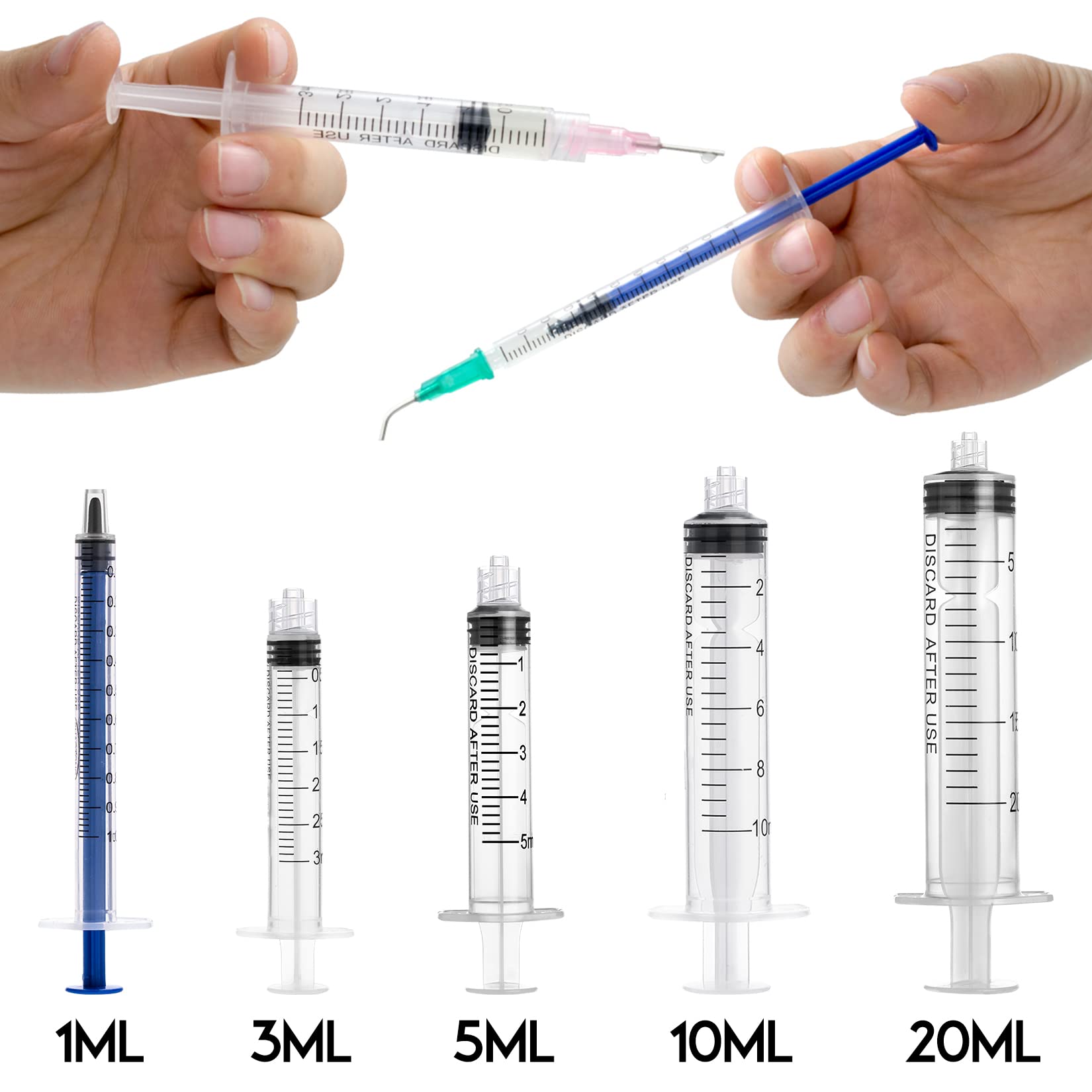 Glue Applicator Syringe with Blunt Tip Needle and Cap, for Liquid, Glue, Ink, Perfume, Lip Gloss Making