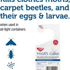 Enoz Moth Cakes – 8 Pack – Easily Hangs in Closets & Garment Bags – Kills Clothes Moths, Carpet Beetles, Eggs & Larvae – Treats 6.25 Cubic Feet