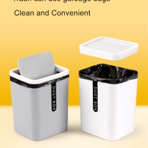 FuQ Mini, Desktop trash can for Office Desktop Coffee Table Kitchen Small Garbage Can Colorful Plastic Shake Cover Bucket Small Paper Basket