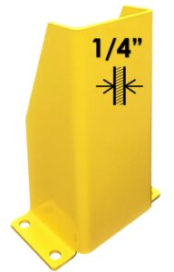 electriduct steel pallet rack frame guard forklift post protector 4.5" u channel, height: 12", 3mm thickness, safety yellow