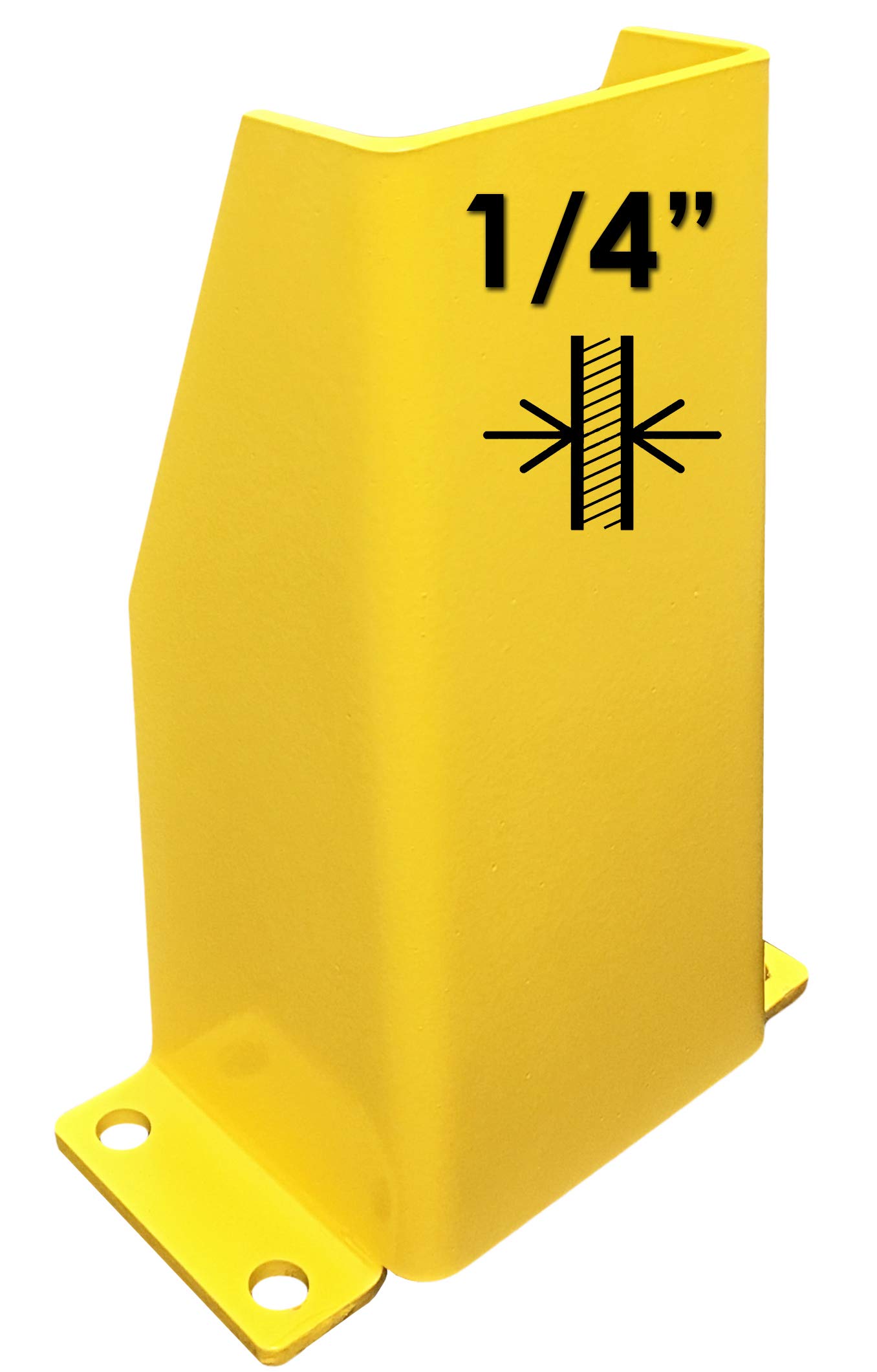 Electriduct Steel Pallet Rack Frame Guard Forklift Post Protector 4.5" U Channel, Height: 12", 3mm Thickness, Safety Yellow