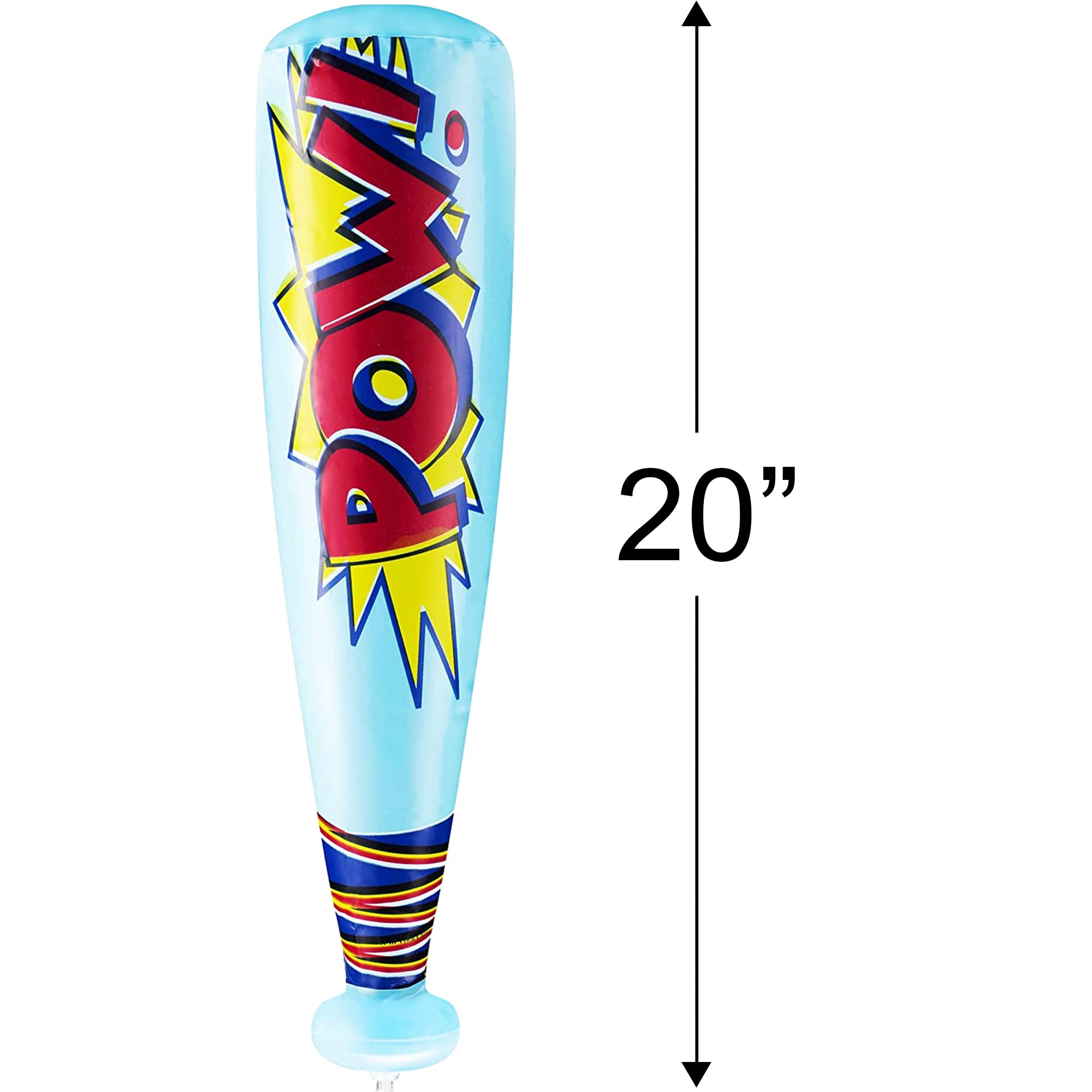 ArtCreativity 20 Inch Pow Inflatable Baseball Bats, (Pack of 12), Baseball Goodie Bags Favors & Superhero Birthday Boy Party Favors, Inflatable Toys for Kids, Carnival Party Prizes for Kids