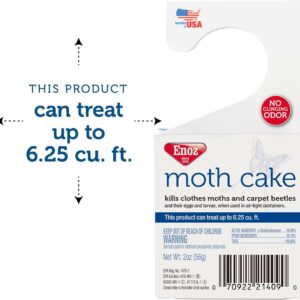 Enoz Moth Cakes – 8 Pack – Easily Hangs in Closets & Garment Bags – Kills Clothes Moths, Carpet Beetles, Eggs & Larvae – Treats 6.25 Cubic Feet