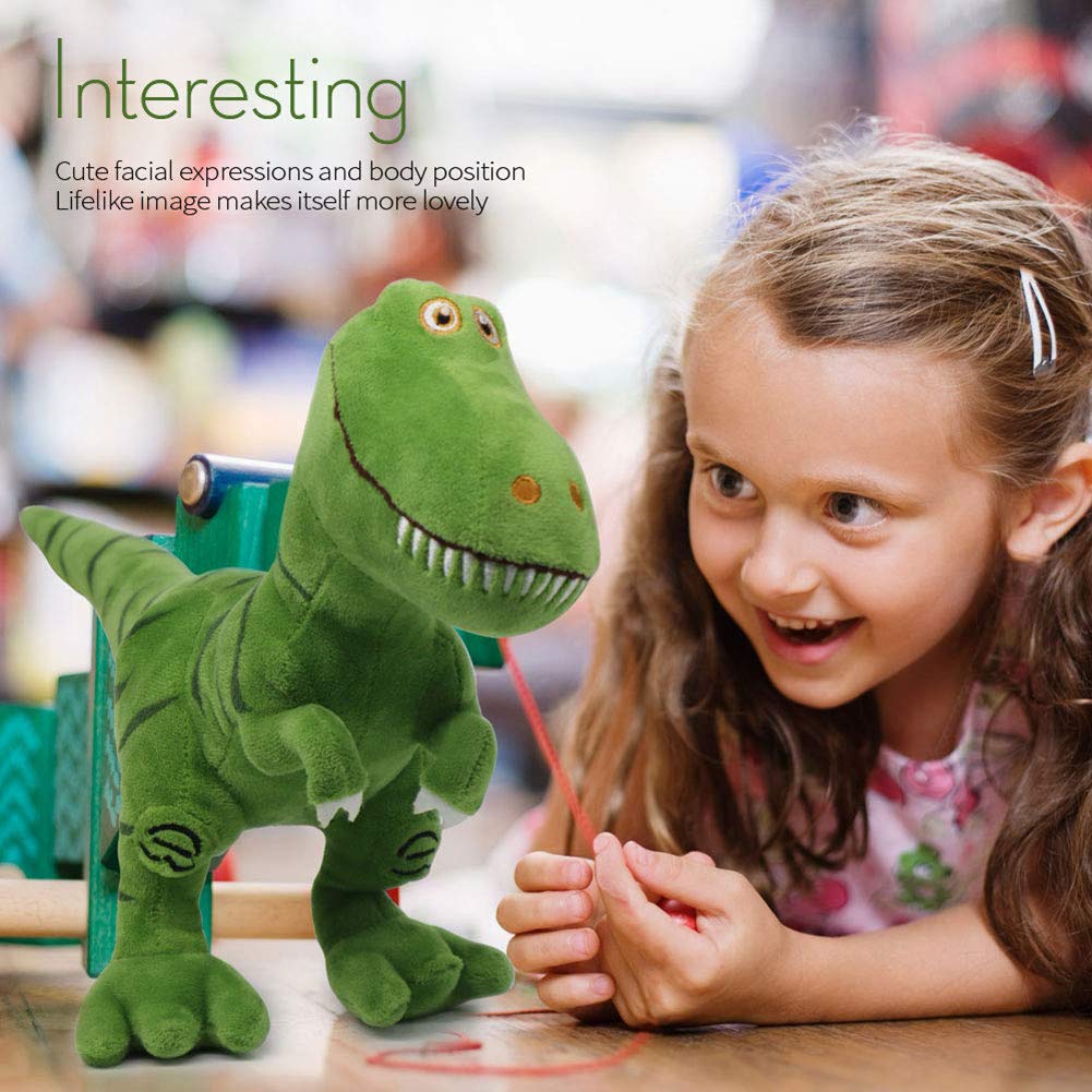 VSFNDB Stuffed Dinosaur Animal Plush Toys 11 Inches Green T-Rex Tyrannosaurus Animal Stuffed Plushies Super Soft Cute Cuddly Pillow Cushion Rex Stuff Dolls Gifts for Children Kids Boys Girls, 11Inches