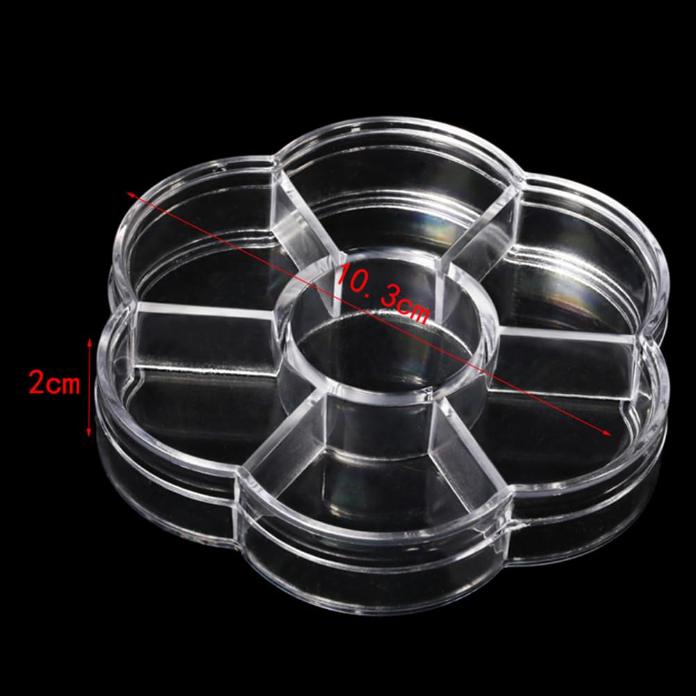 Women's Jewelry 4PCS 8 Grids Jewel Case Round Shape Transparent Plastic Organizer Jewelry Storage Container for Earrings Rings Girl Jewelry