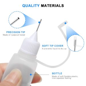 Adecco Precision Tip Applicator Bottle, Glue Applicator Bottles, 50 PCS 15ml Precision Tip Applicator Bottles with 10 Plastic Funnels, for Acrylic Painting, Quilling, Alcohol Ink(Precision Tip Bottle)