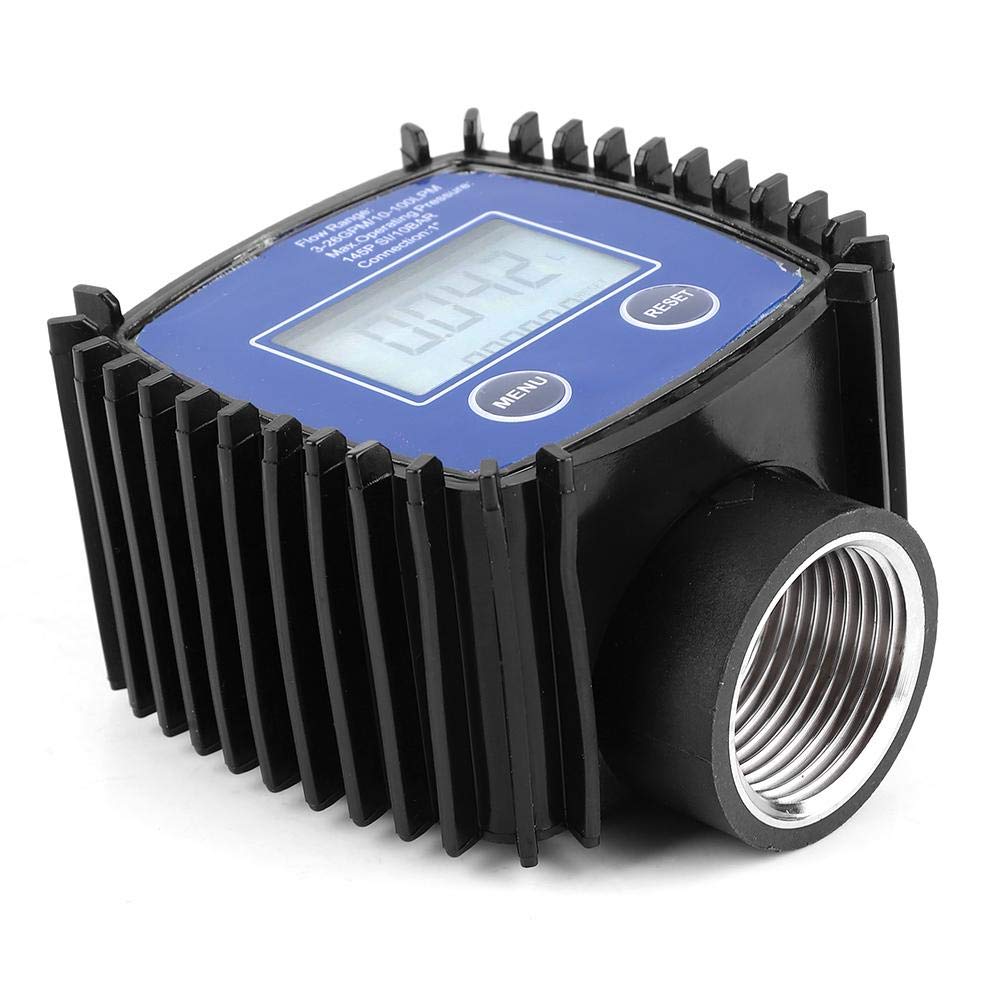 Flow Meter, 1in Digital Display High Accuracy Measure Mini Internal Thread Flowmeter for Water Diesel