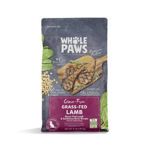 whole paws by whole foods market, grain-free adult dog food, grass-fed lamb & garbanzo bean recipe, 4 pound