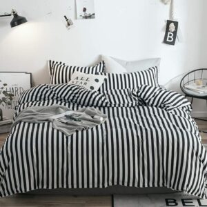 karever white black stripes duvet cover set twin cotton striped bedding set black white vertical striped duvet covers for single bed twin white black striped duvet cover