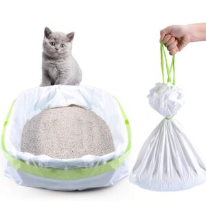 PETOCAT Cat Litter Liners Large, Jumbo Drawstring Extra Durable Pet Cat Pan Liners Extra-Thick Kitty Litter Box Bag-24 Count 36" x 19"