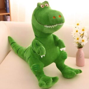 VSFNDB Stuffed Dinosaur Animal Plush Toys 11 Inches Green T-Rex Tyrannosaurus Animal Stuffed Plushies Super Soft Cute Cuddly Pillow Cushion Rex Stuff Dolls Gifts for Children Kids Boys Girls, 11Inches