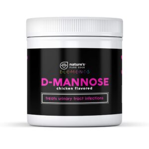 d-mannose supplement with real chicken for dogs and cats. use for immediate and preventative treatment of bladder and urinary tract infections utis. stop kidney stones. extra strength 115 grams.