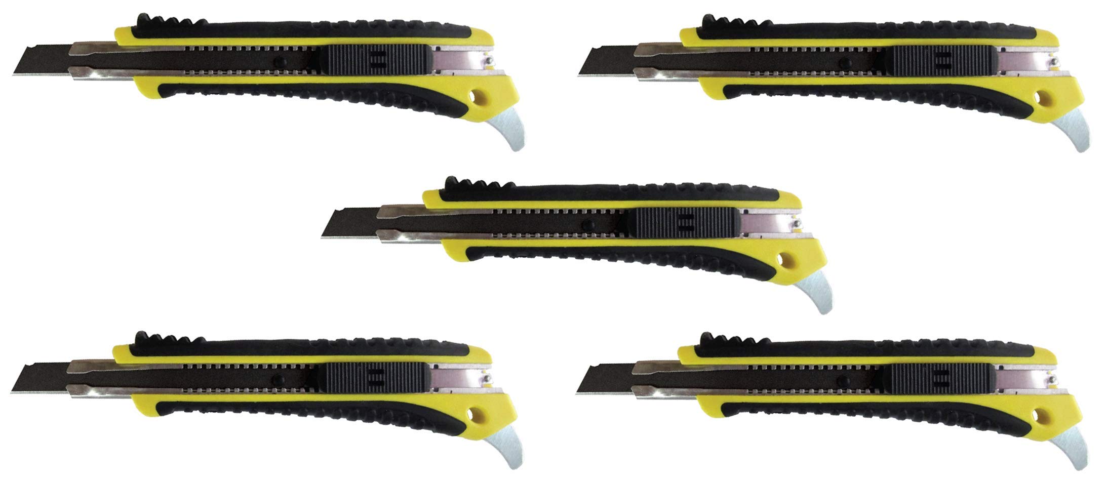 5-Pack Fastcap Kaizen Utility Knife for Cutting Boxes, Paper, Tape, Kaizen Foam, Features Replaceable Retractable Break-Away Blade And Integrated Box Tape Cutter