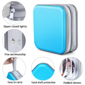 Bivisen CD Case, DVDs Wallet Holder, CD/DVD Case Wallet 40 Discs Heavy Duty Bag Binder Storage Booklet Album (Sky Blue)