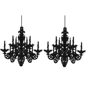 tuparka 2 set halloween chandelier decoration halloween haunted house decoration ceiling hanging decoration, black