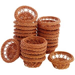 bright creations 24 pack small woven basket set, 3.1x1.2 inches, bulk mini wicker baskets for favors