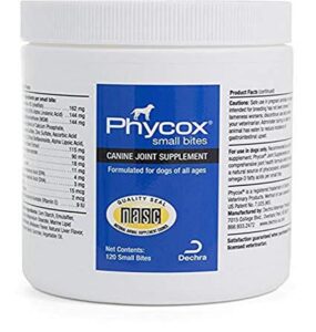 dechra phycox small bites soft chews, joint supplement for dogs (120ct)