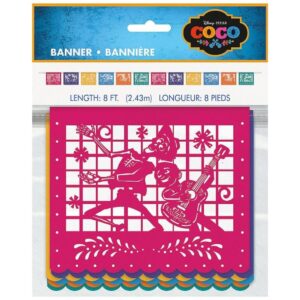 unique disney coco party block banner (8 ft.) - multicolor paper, perfect for celebrations - 1 pc.