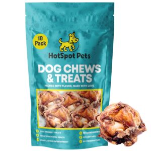 hotspot pets all natural beef knee caps for dogs, dog bones, single ingredient dog chews for aggressive chewers - long lasting rawhide alternative meat bones