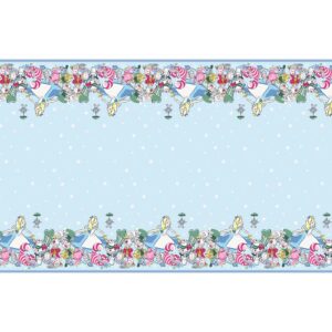 Disney Alice in Wonderland Rectangular Plastic Table Cover, 54" x 84" - 1 Count - Multicolored Table Cover, Perfect for Themed Parties & Magical Celebrations