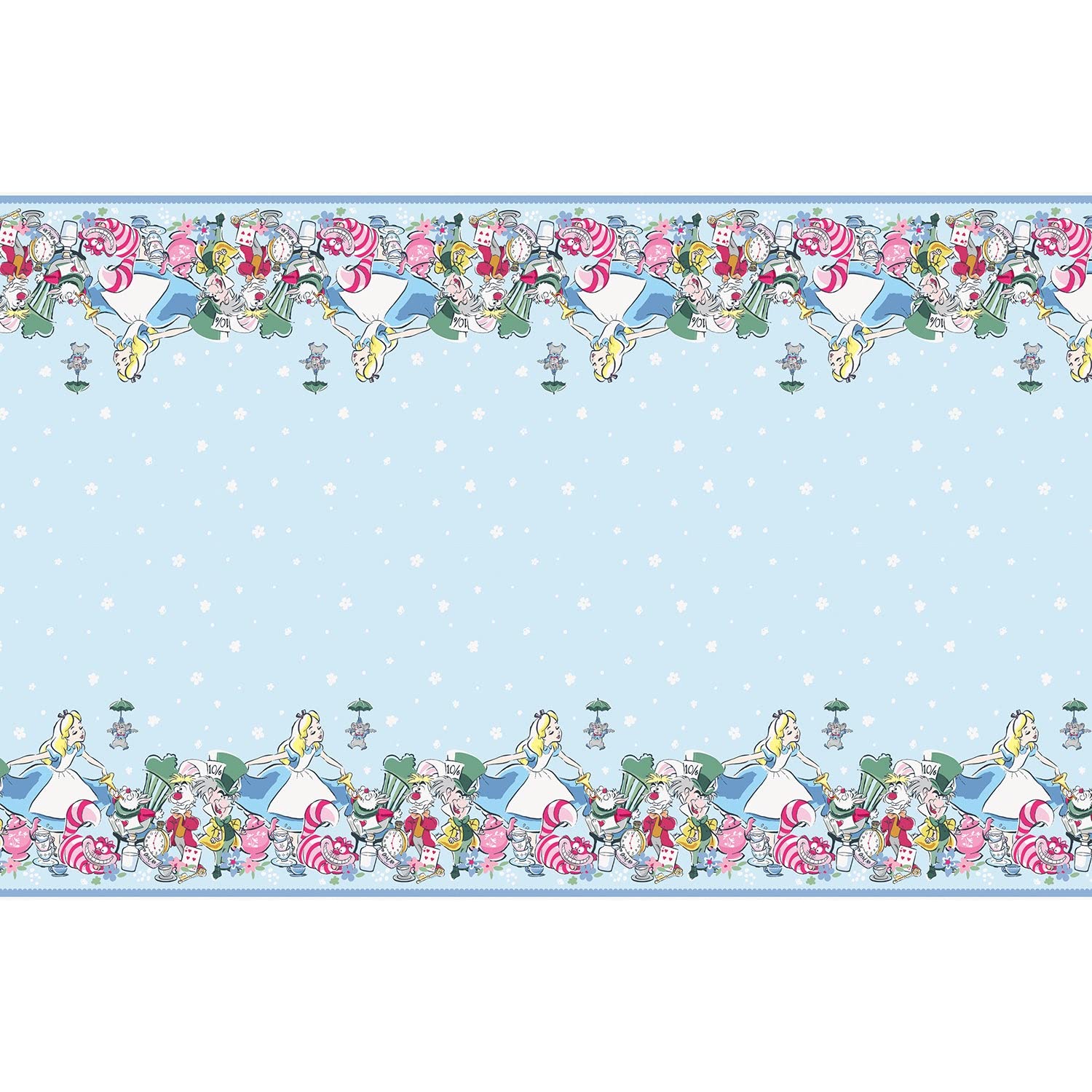 Disney Alice in Wonderland Rectangular Plastic Table Cover, 54" x 84" - 1 Count - Multicolored Table Cover, Perfect for Themed Parties & Magical Celebrations