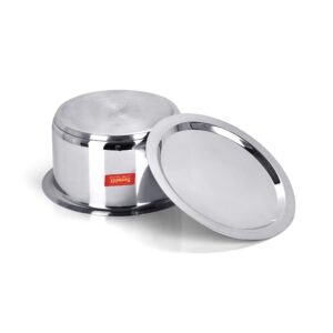 Sumeet Big Size Stainless Steel Induction Bottom (Encapsulated Bottom) Induction & Gas Stove Friendly Container/Tope/Cookware with Lid Size No.16 (4 LTR)