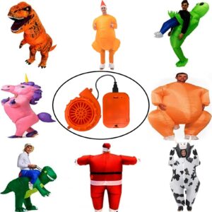 Wittocs Inflatable Costume Fan for Dinosaur Halloween Christmas Festival Supplies, Originals Fan Replacement Orange Air Pump and Battery Case