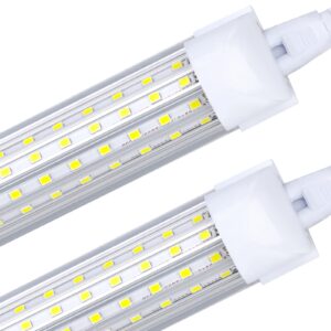 20 pack, 8ft led shop light fixture, 144w 15500lm 6000k cool white,high output linkable tube light, 4 sided u shape t8 8 foot led shop lights for garage, warehouse