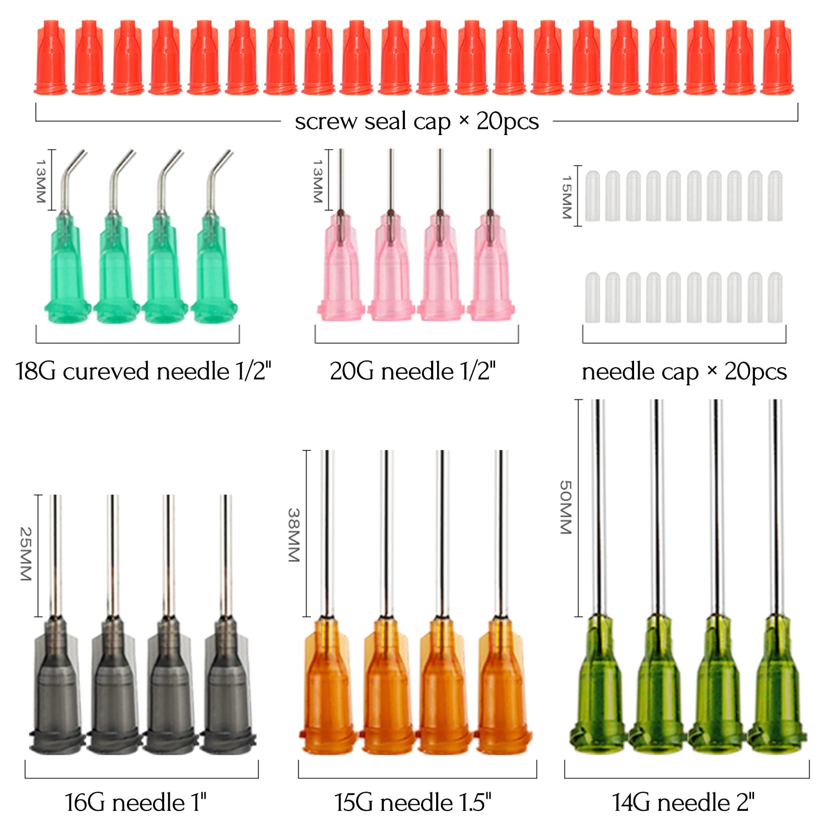 Glue Applicator Syringe with Blunt Tip Needle and Cap, for Liquid, Glue, Ink, Perfume, Lip Gloss Making