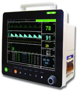 pm6000vp 12" veterinary multi-parameter monitor with ecg resp spo2 nibp temp pr printer