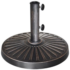 eliteshade usa umbrella base stand market patio outdoor heavy duty umbrella holder with concave radial pattern,bronze