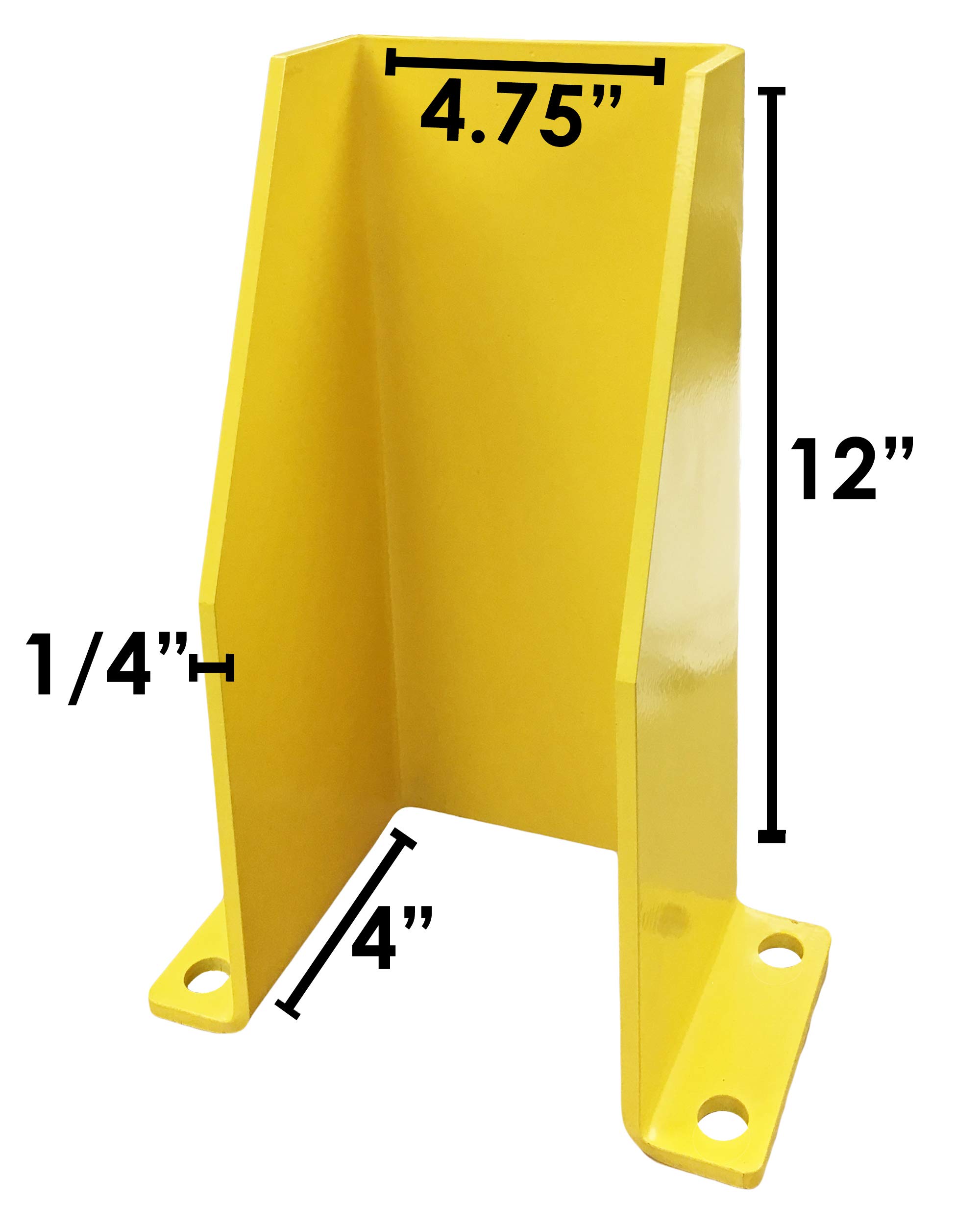 Electriduct Steel Pallet Rack Frame Guard Forklift Post Protector 4.5" U Channel, Height: 12", 3mm Thickness, Safety Yellow