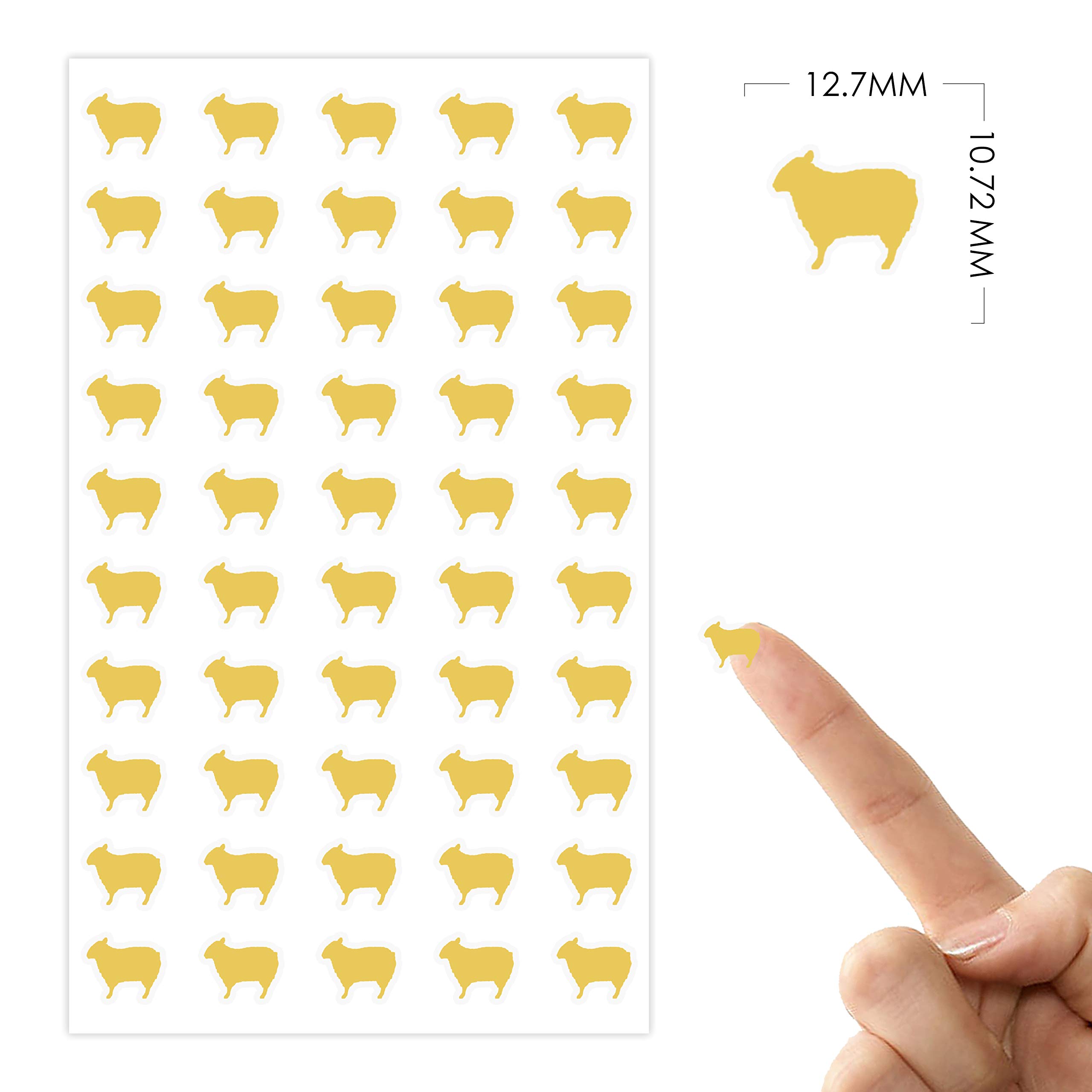 ARK Creation 50 Wedding Meal Stickers for Place Cards - Place Card Menu Choices - Wedding Meal Choice Stickers (Gold, Lamb)