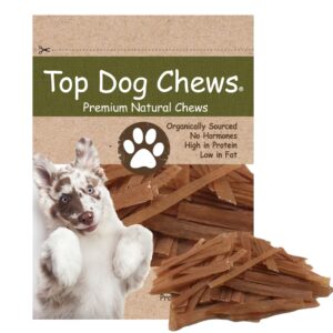 Top Dog Chews - Flat Turkey Tendons for Dogs, 1LB / 16 OZ, Made in The USA, 100% Natural Chew Treats for Dental Care and Stress Relief, Puppy Training Treats for All Breeds