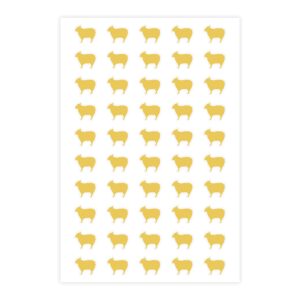 ark creation 50 wedding meal stickers for place cards - place card menu choices - wedding meal choice stickers (gold, lamb)