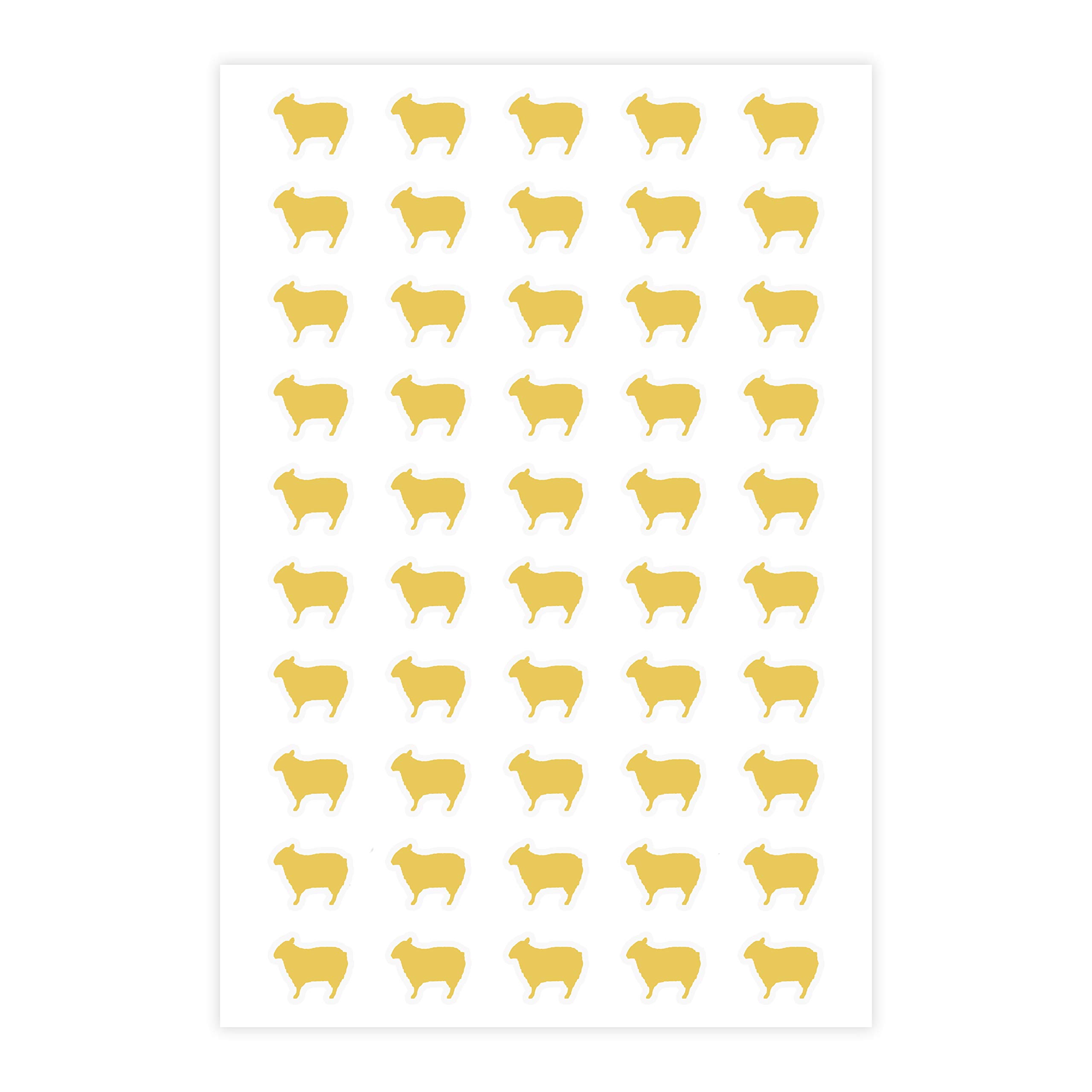 ARK Creation 50 Wedding Meal Stickers for Place Cards - Place Card Menu Choices - Wedding Meal Choice Stickers (Gold, Lamb)