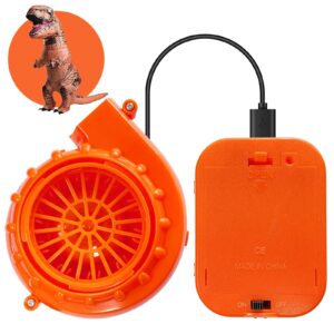 wittocs inflatable costume fan for dinosaur halloween christmas festival supplies, originals fan replacement orange air pump and battery case